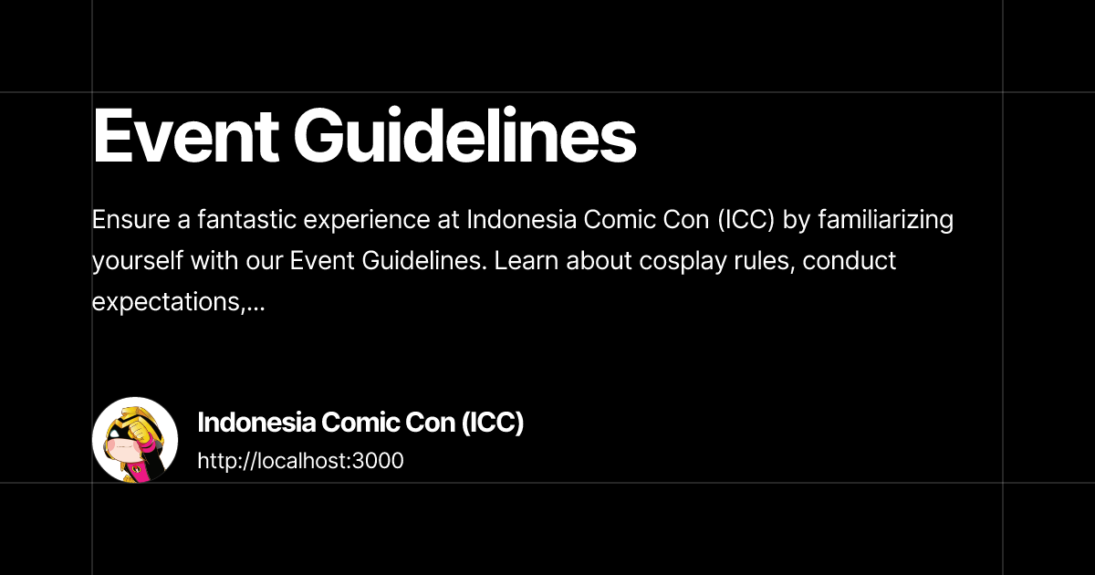 Event Guidelines · Indonesia Comic Con (ICC)